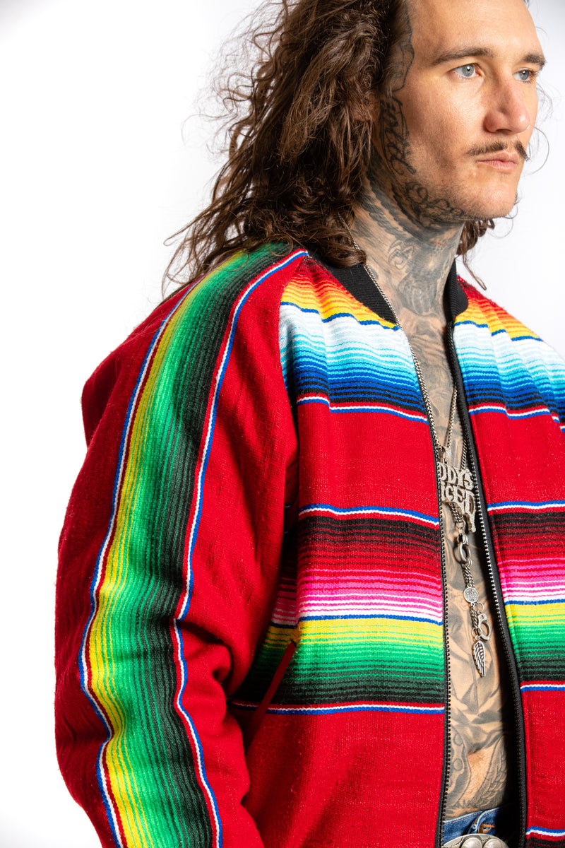 Vintage 1990's Rainbow Serape Bomber Jacket by Award Design Western Ap ...