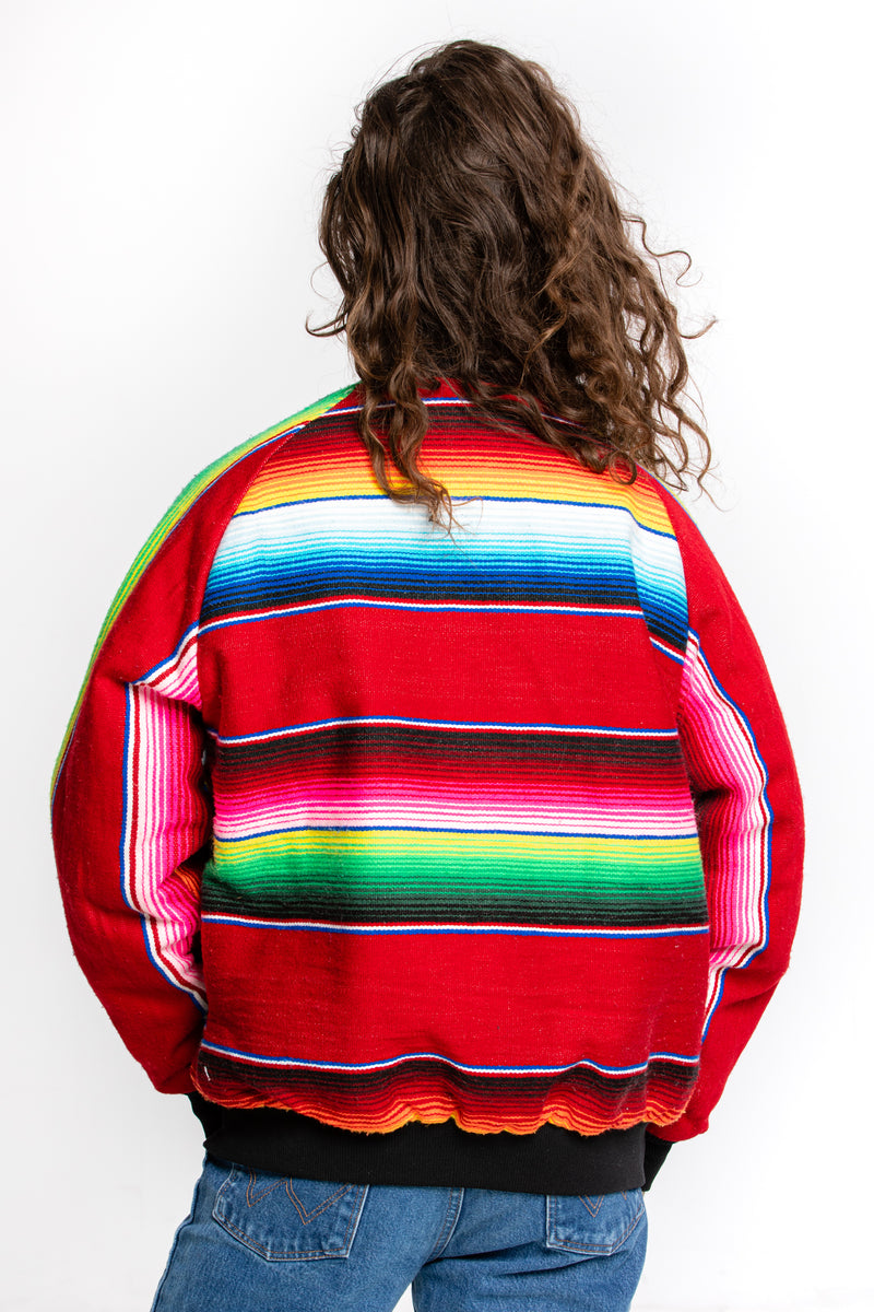 Vintage 1990's Rainbow Serape Bomber Jacket by Award Design Western Ap ...