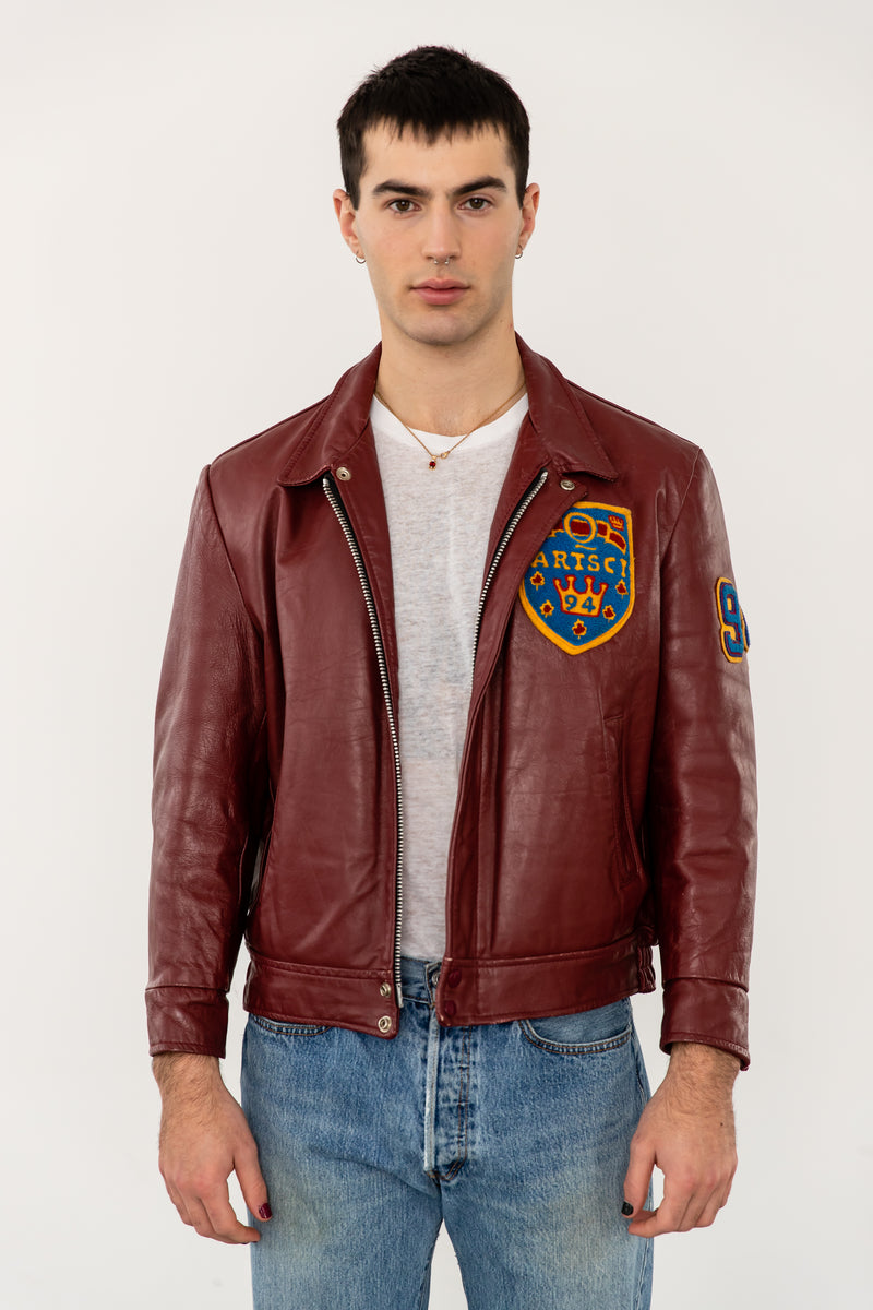 Vintage 1990's Burgundy Varsity Leather Jacket From Queen's University ...